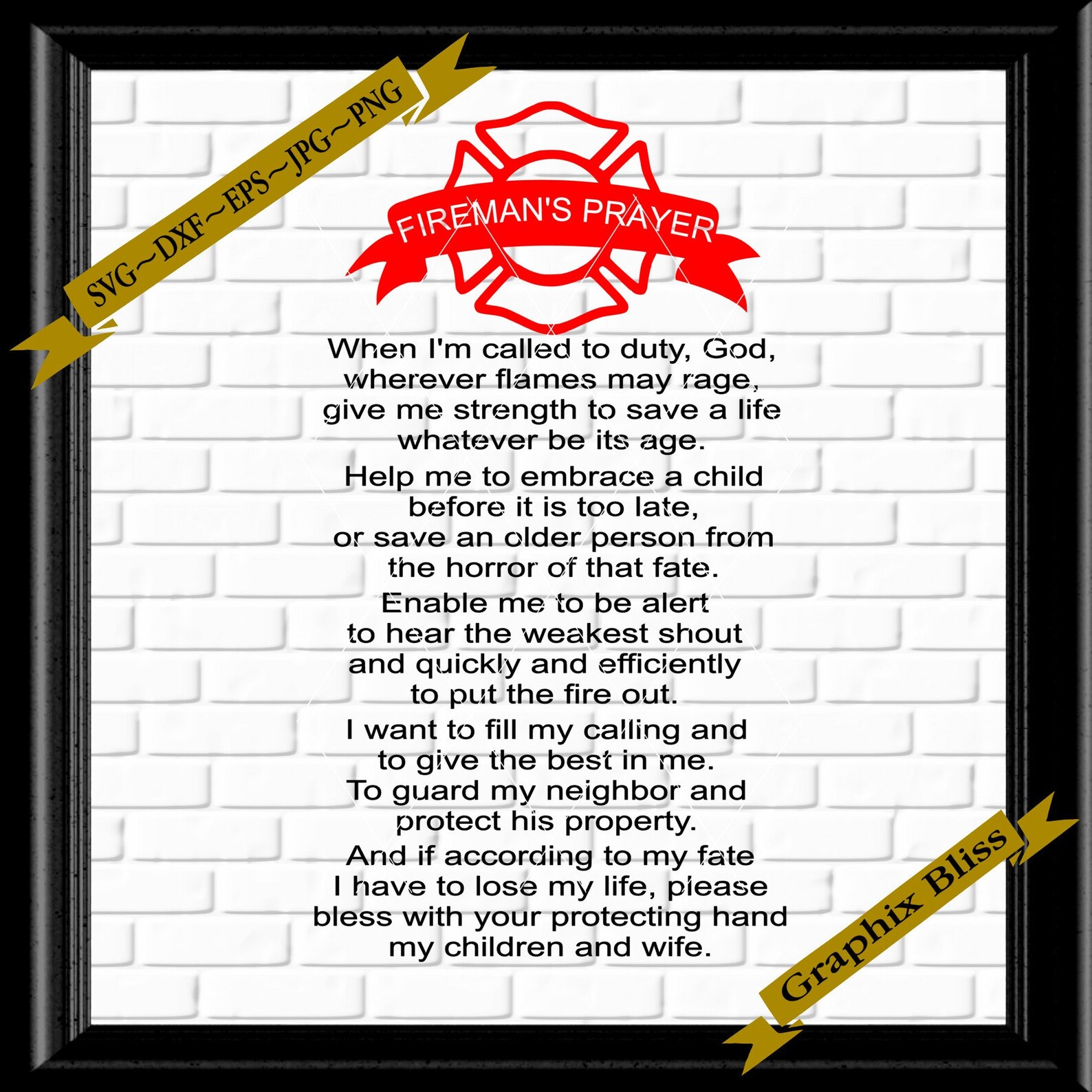 Fireman's Prayer Fire Fighter Prayer First Responder | Etsy