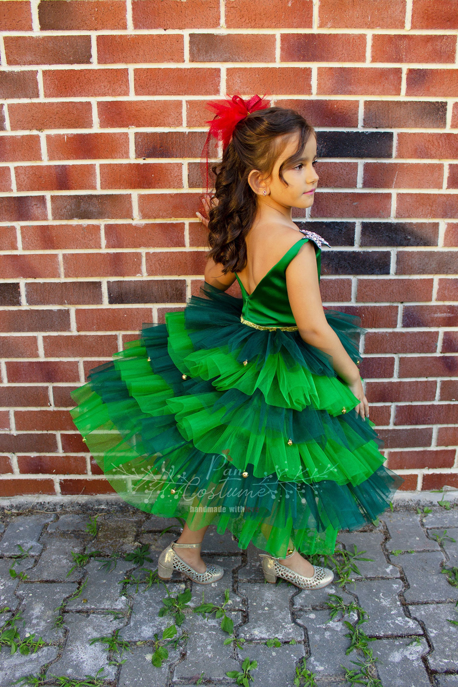 Christmas Tree Dress Girls Holiday Dress Ball Gown Green - Etsy