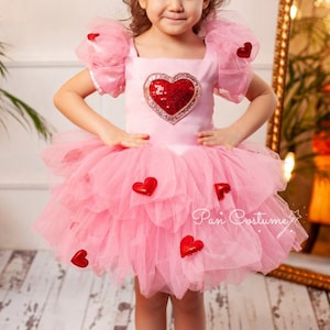 Pink Heart Dress for Girls, Valentines Day Dress for Toddler, Pink Tutu ...