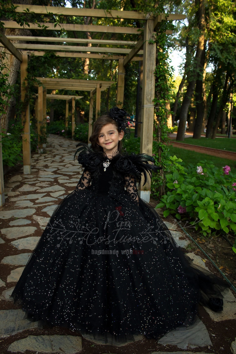 Gothic Girl Dress, Halloween Costume, Black Princess Dress, Ball Gown ...