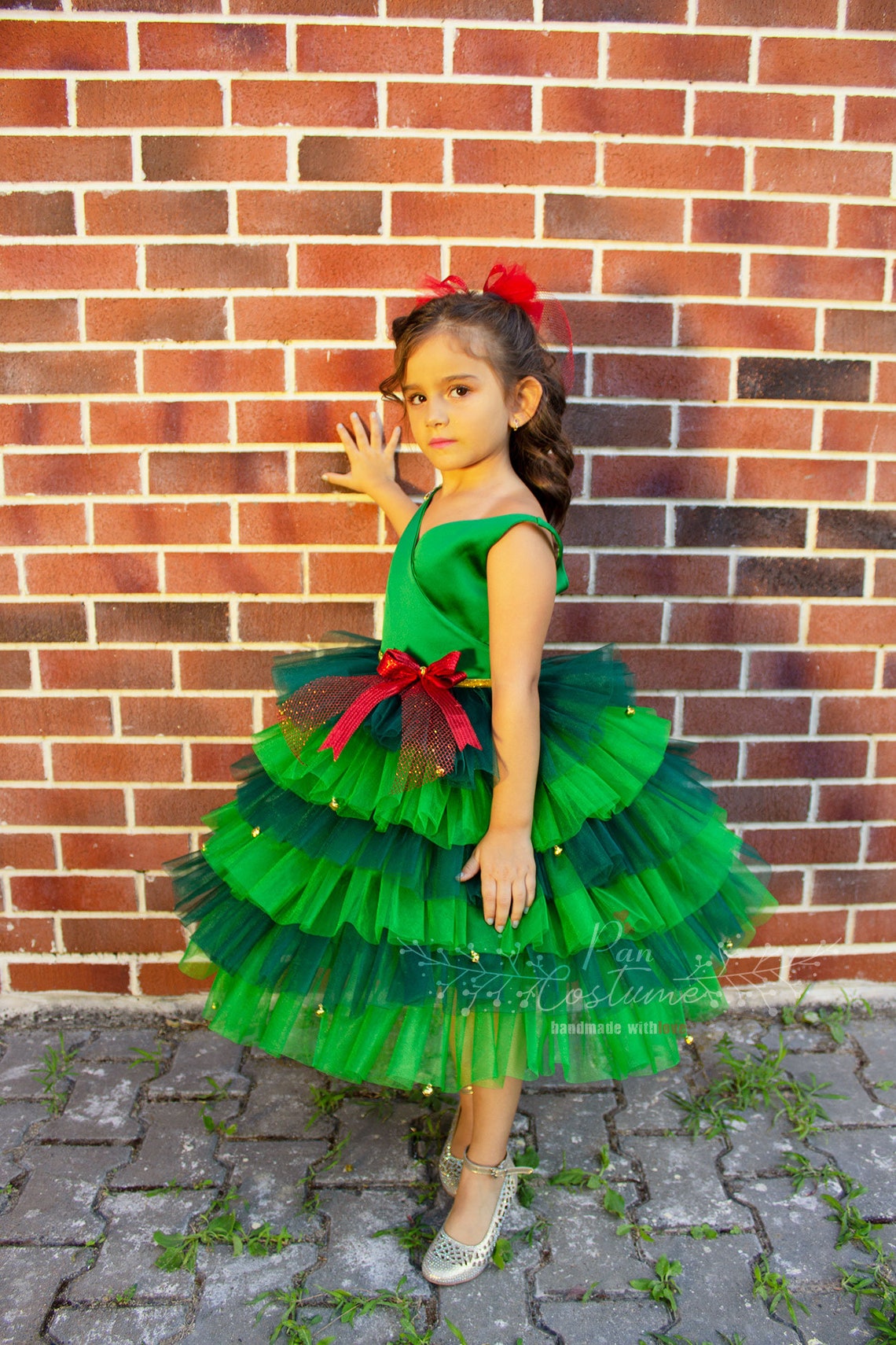 Christmas Tree Dress Girls Holiday Dress Ball Gown Green - Etsy