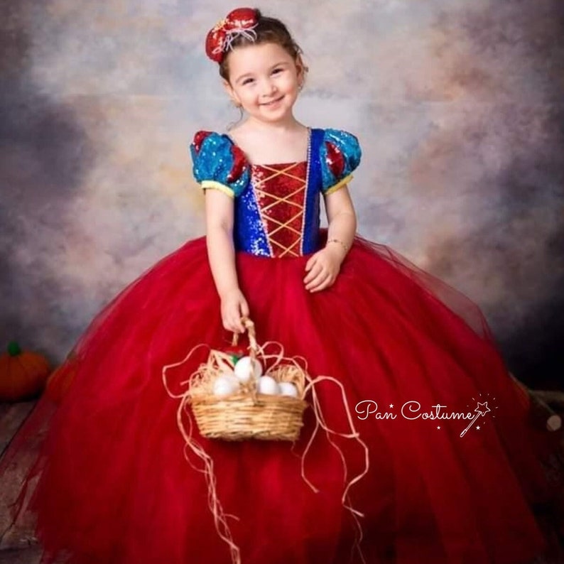 Red Snow White Costume Snow White Birthday Dress Red Skirted - Etsy
