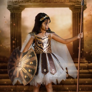 Ancient Greek Goddess Athena Cosplay Dress, Warrior Girl Costume ...