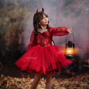 Devil Costume for Girls, Halloween Costume, Halloween Party Dress - Etsy