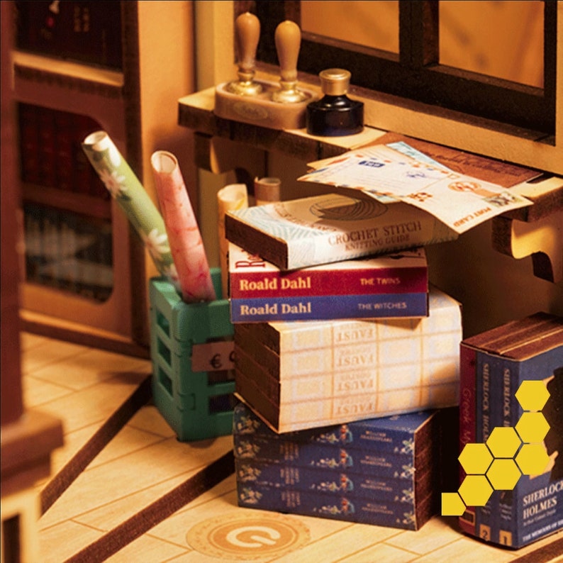 Model Set, Miniature Bookstore Craft Kit for Adults, Mini Diorama Room ...
