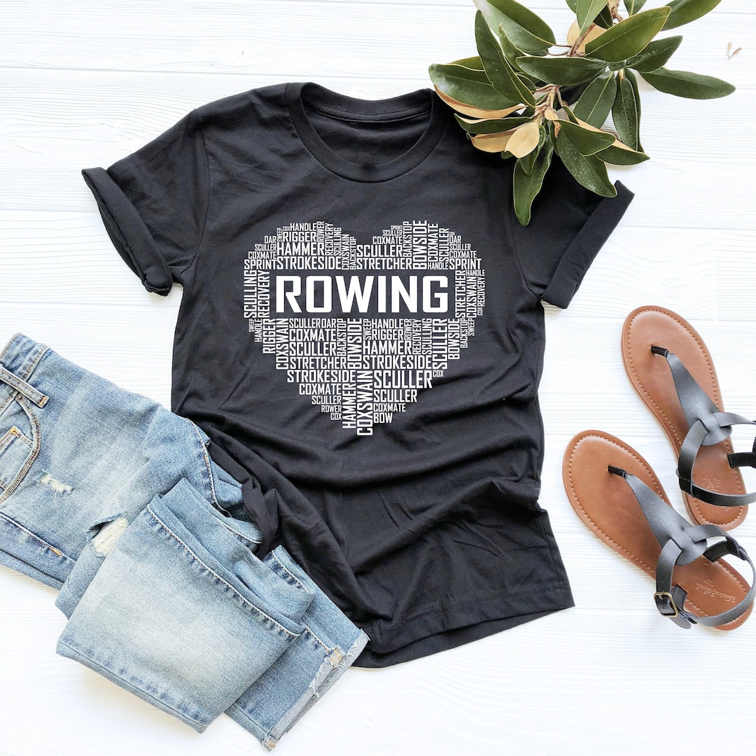 Rowing Heart Shirt, Rowing Shirt, Rowers Boat Team, Gift, Rowing Gifts ...