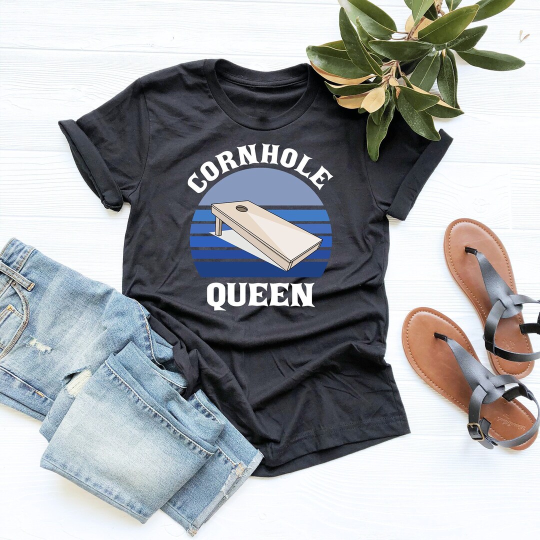 Cornhole Queen T Shirt, Cornhole Game Lover, Champion Gift, V-neck ...