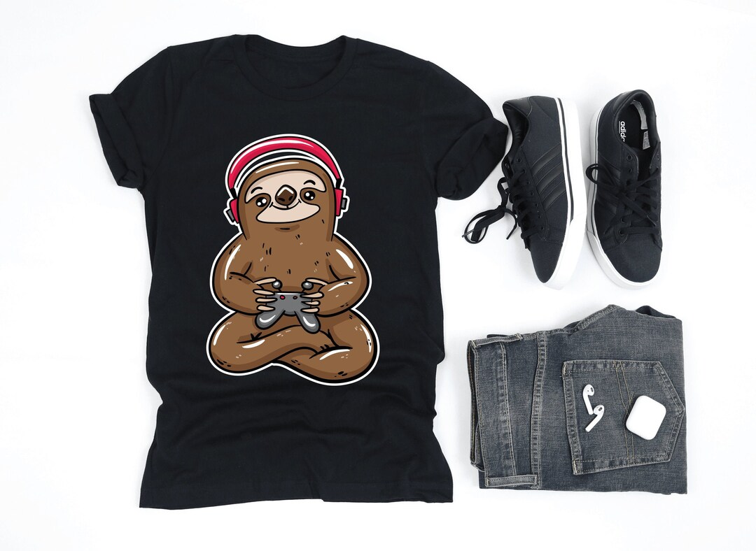 Gaming Sloth Shirt, Sloth Shirt, Gaming Shirt, Sloth Lover Gift, Gamer ...