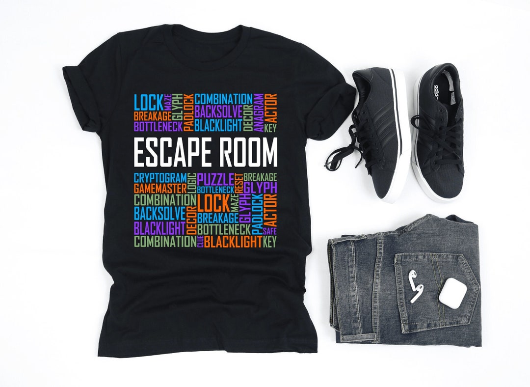 Escape Room Words Shirt, Escape Room Shirt, Puzzle Games, Escape Room ...