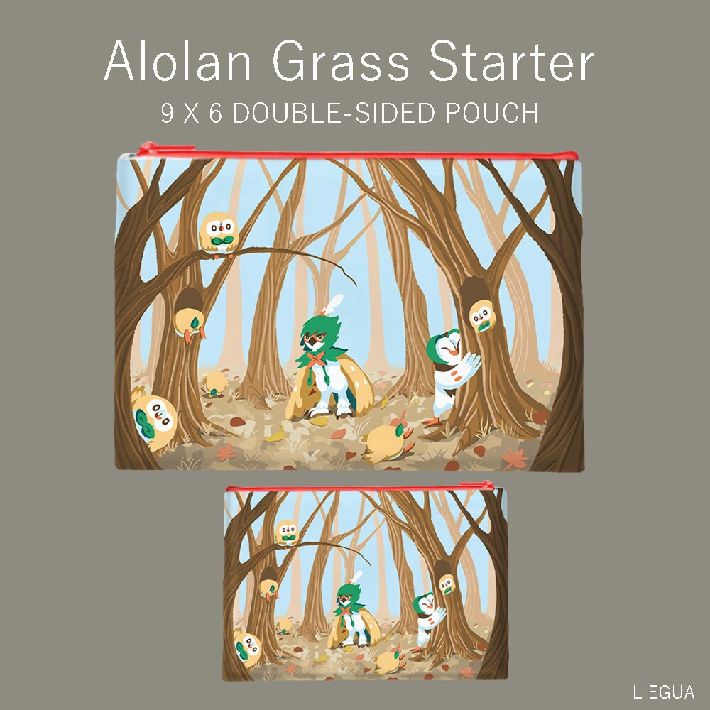 Pokemon Alolan Grass Starter Evolution Zipper Bag Pouch - Etsy