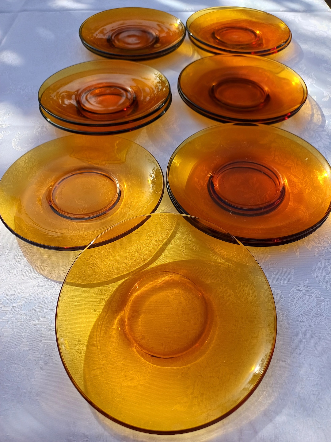Small Plates From the French Company Duralex, 6 Vintage Plates in Amber ...