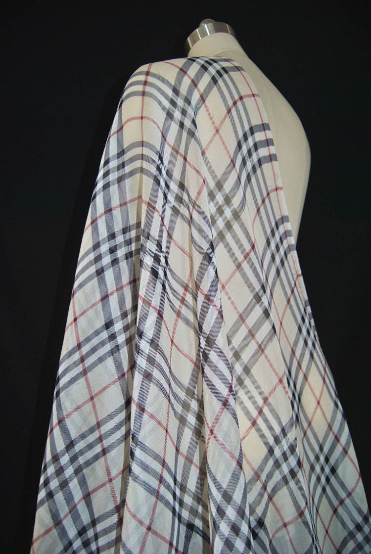 Grid Pattern Print Silk Georgette Apparel Fabric by the Yard - Etsy