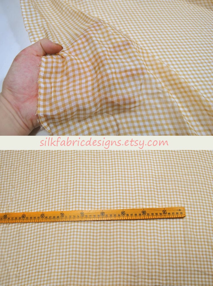 Yellow Check Fabric 100% Silk Chiffon Fabric Width 54 Inch - Etsy