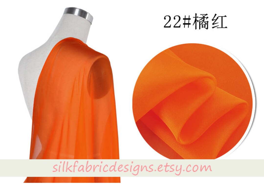 Solid Deep Orange 100% Pure Silk Chiffon Fabric Width 53 Inch 6 M/m - Etsy