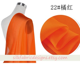 100% Silk French Chiffon Orange Color 54 Wide. Usable - Etsy