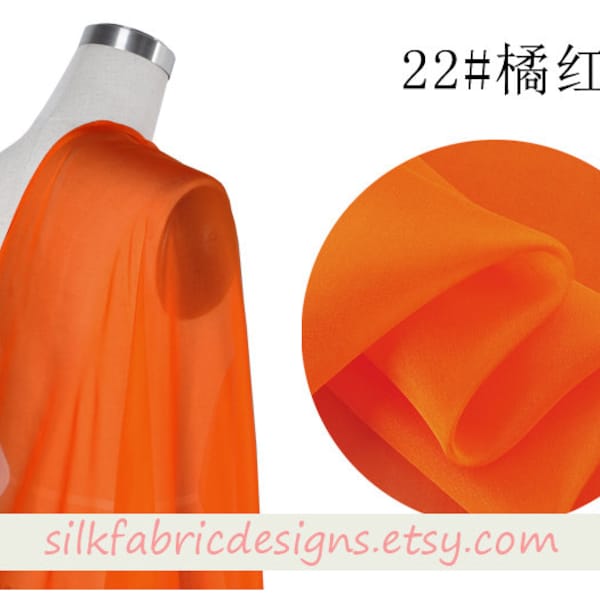 Orange Silk Chiffon - Etsy