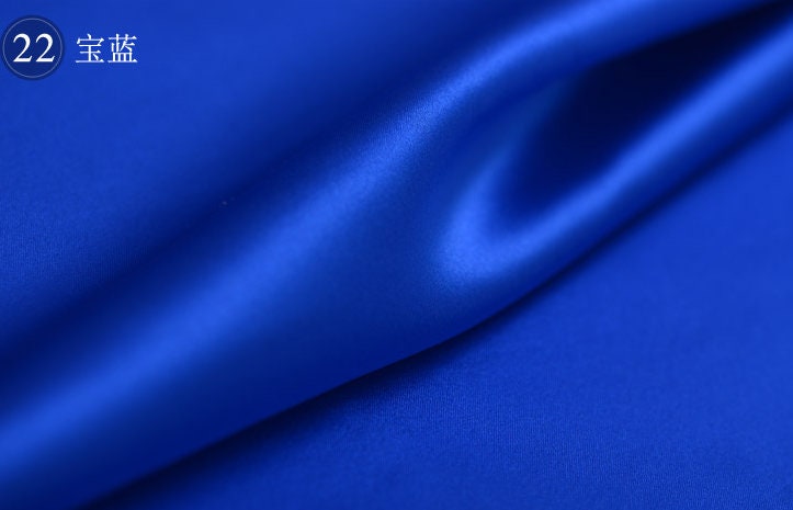 Solid Royal Blue 100% Stretch Silk Satin Lining Fabric by the - Etsy