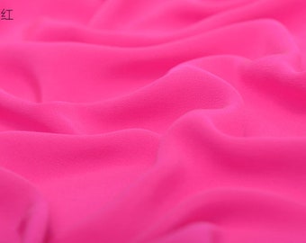 Solid Deep Pink 100% Silk Crepe De Chine Fabric by the Yard or Metre ...