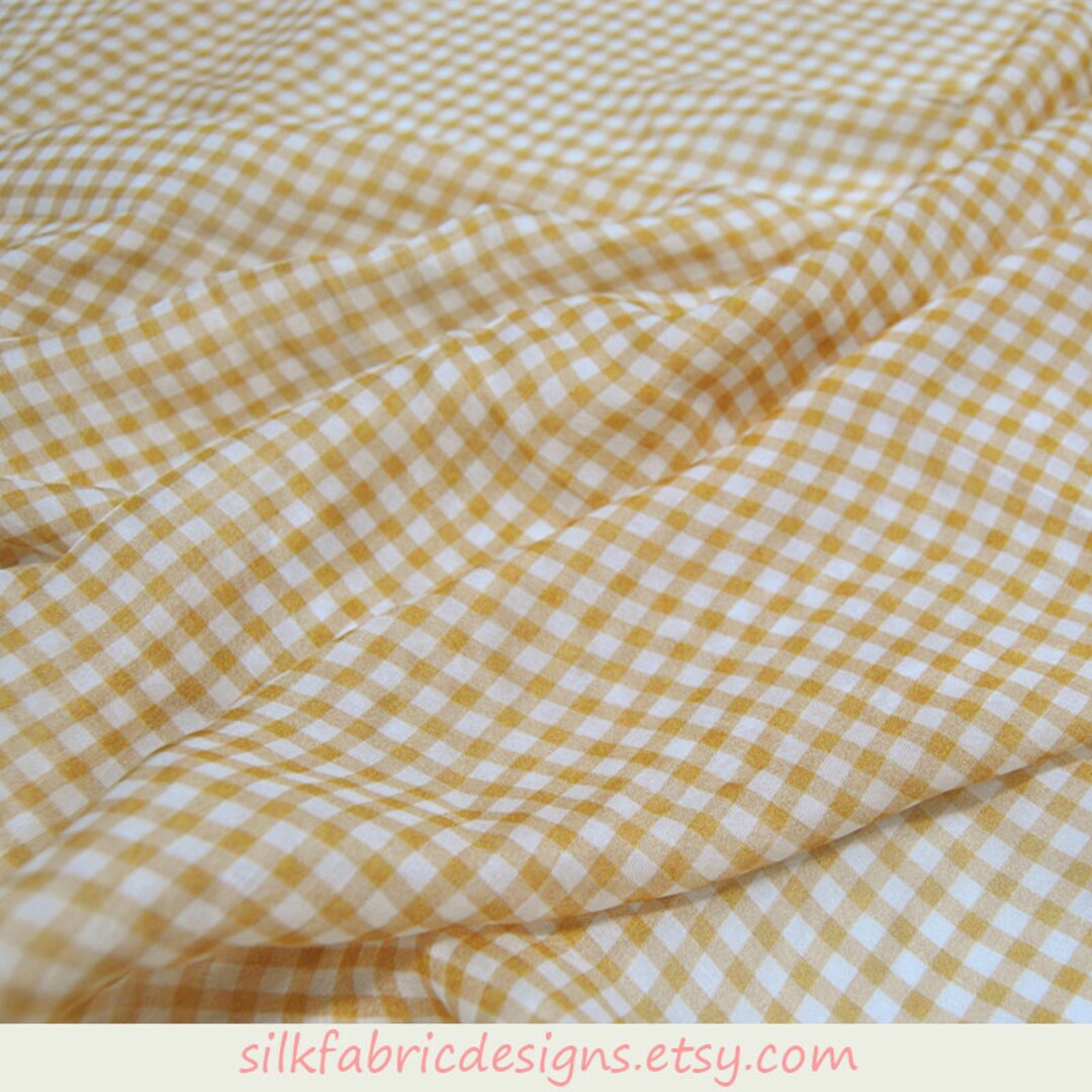 Yellow Check Fabric 100% Silk Chiffon Fabric Width 54 Inch - Etsy