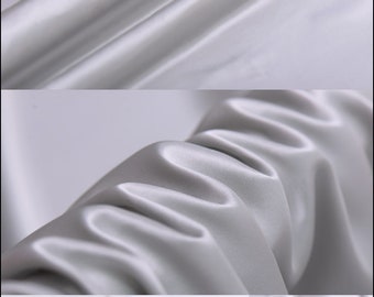 Solid Light Gray Stretch Silk Satin Fabric for Fashion Apparel - Etsy