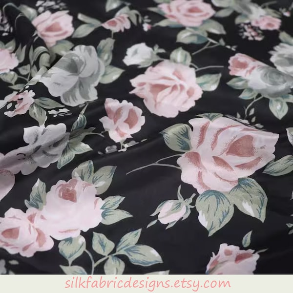 Rose Print Fabric - Etsy