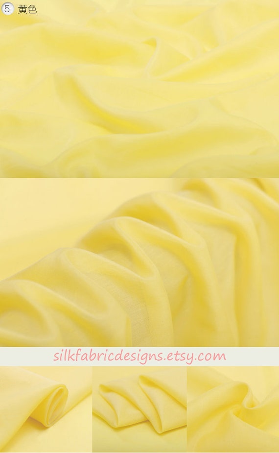 Yellow Solid Silk Cotton Blend Fabric Apparel Sewing Fabric | Etsy