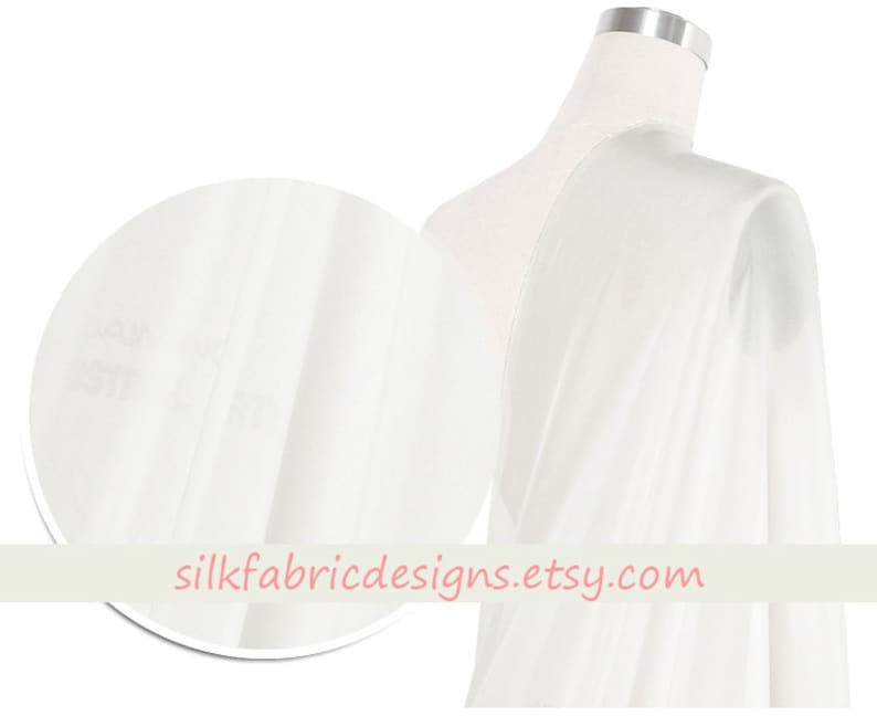 Solid White 100% Pure Silk Chiffon Fabric by the Yard or - Etsy