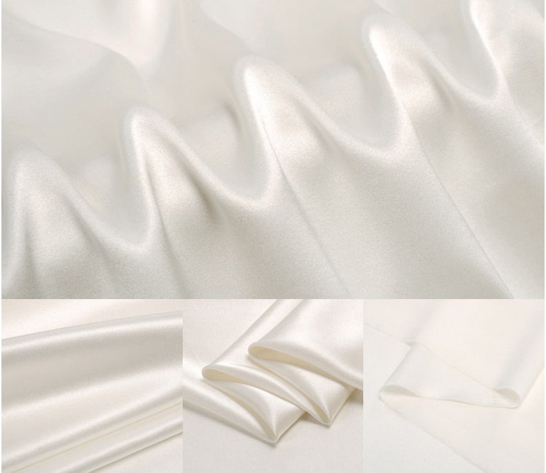 Solid White 100% Stretch Silk Satin Lining Fabric by the Yard - Etsy