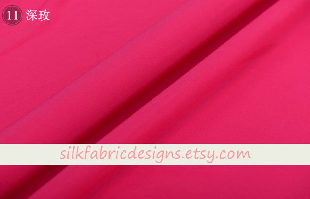 Solid Deep Pink 100% Silk Crepe De Chine Fabric Width 44 Inch 16 Momme ...