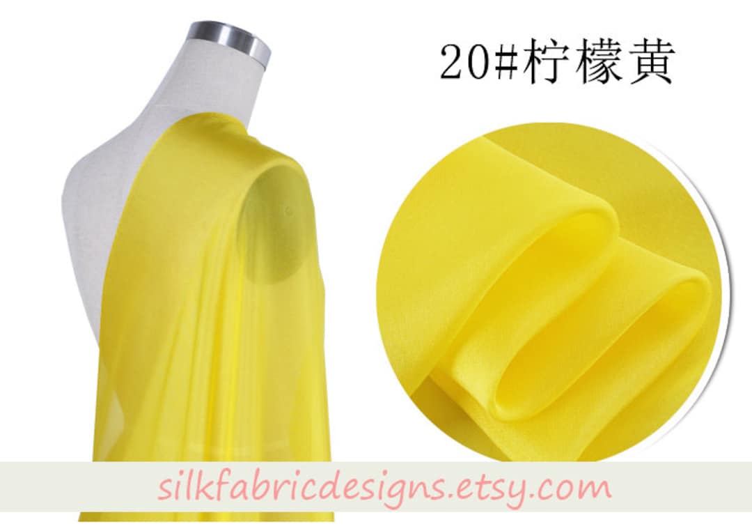 Solid Lemon Yellow 100% Pure Silk Chiffon Fabric Width 53 Inch 6 M/m - Etsy