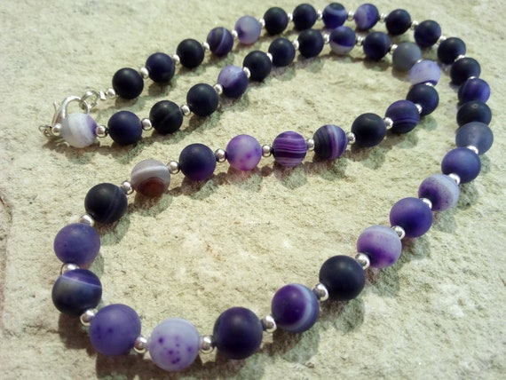 Agate Chain Matt 8 Mm Various Lengths Selectable 002-02 - Etsy UK