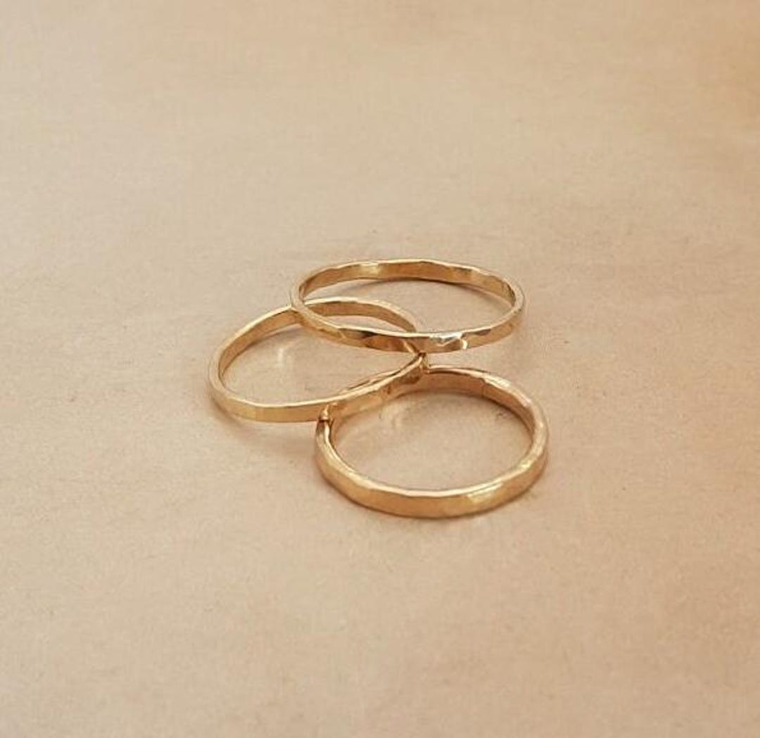 Ring Abby Hammered Gold, Handmade Ring, Gold Filled, Statement Ring, Minimalist Ring, Stack Ring ...
