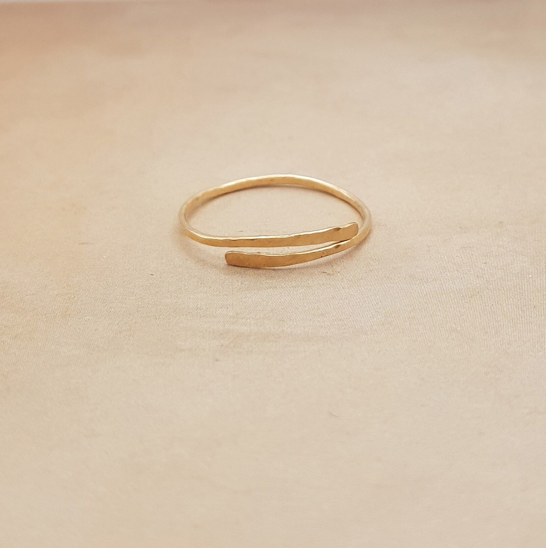 Ring Kate Hammered Gold Wrap Ring, Gold Filled, Minimalist, Statement ...