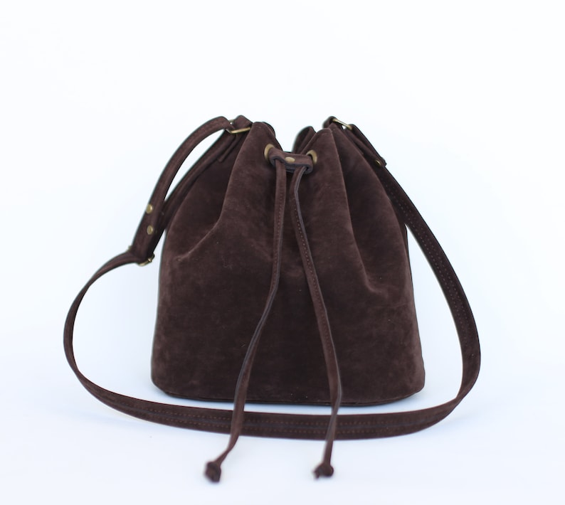 Crossbody Bucket Bag Vegan Suede Bucket Bag Vegan Leather | Etsy