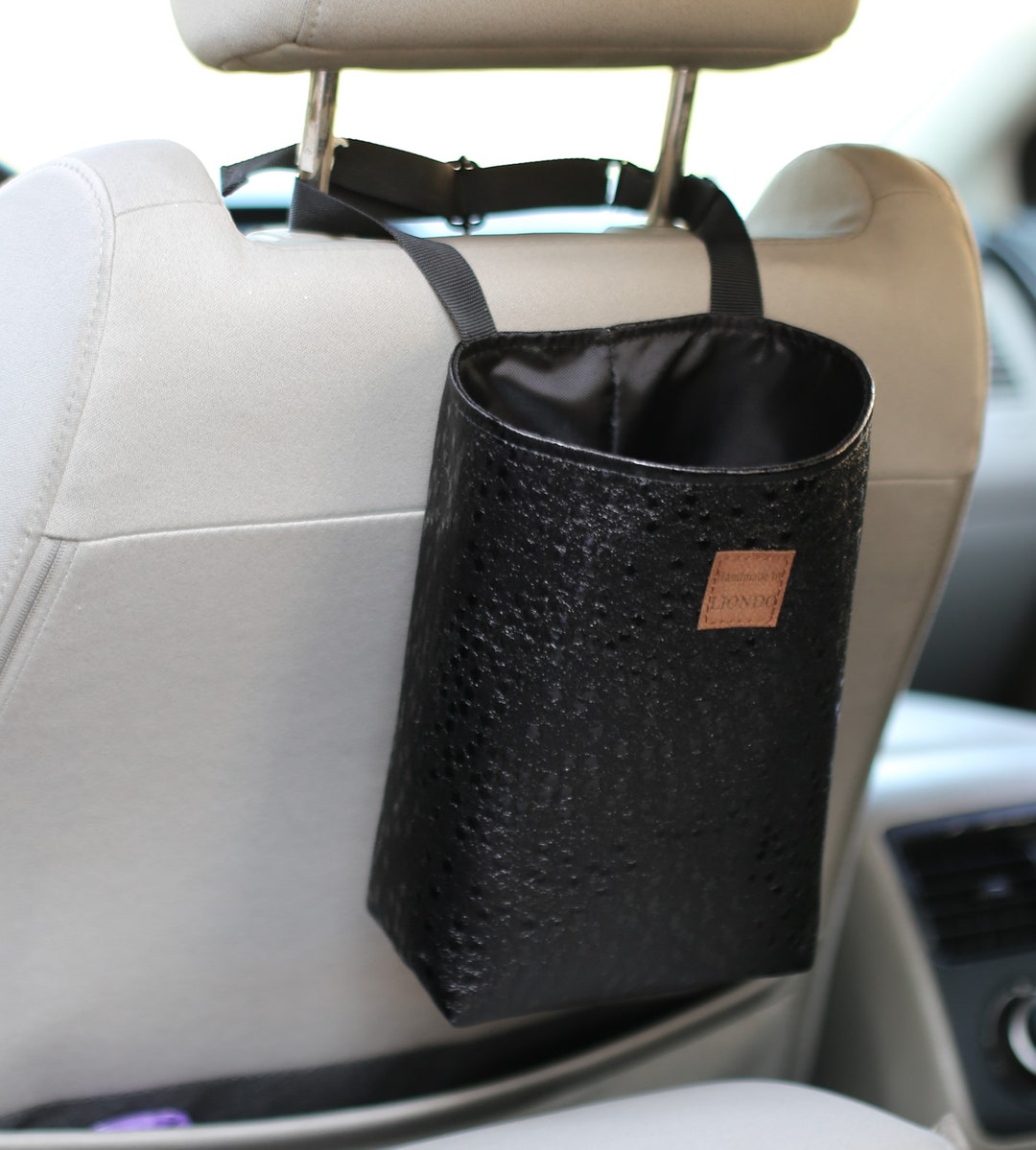 Car Litter Bag, Car Garbage Bag, Vegan Leather Car Trash Bag ...