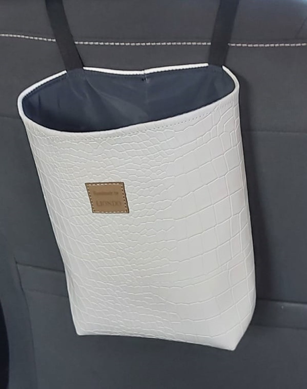 Vegan Leather Car Trash Bag, Waterproof Car Organizer, Car Accessories ...
