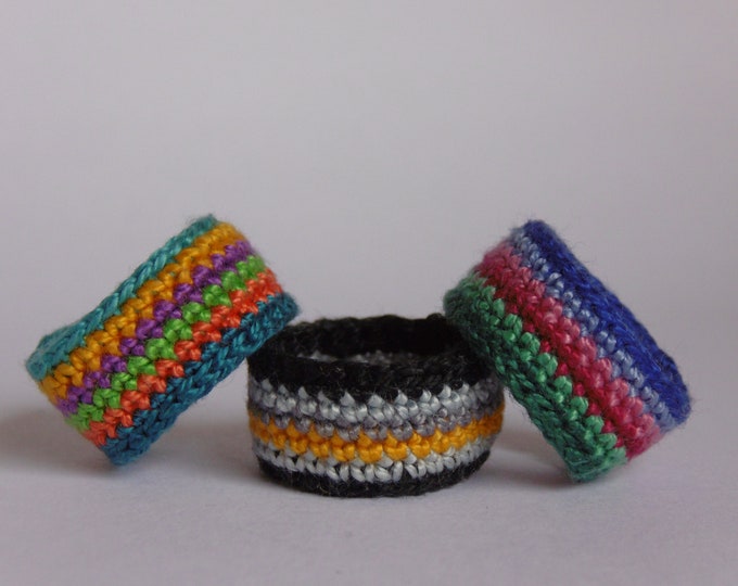 3 Quilted Fabric Rings - Etsy