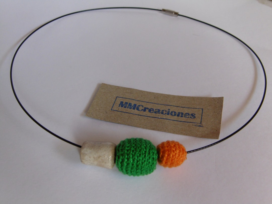 Crochet Ceramic Necklace, Ceramic Beads, Crochet Balls, Modern Necklace ...