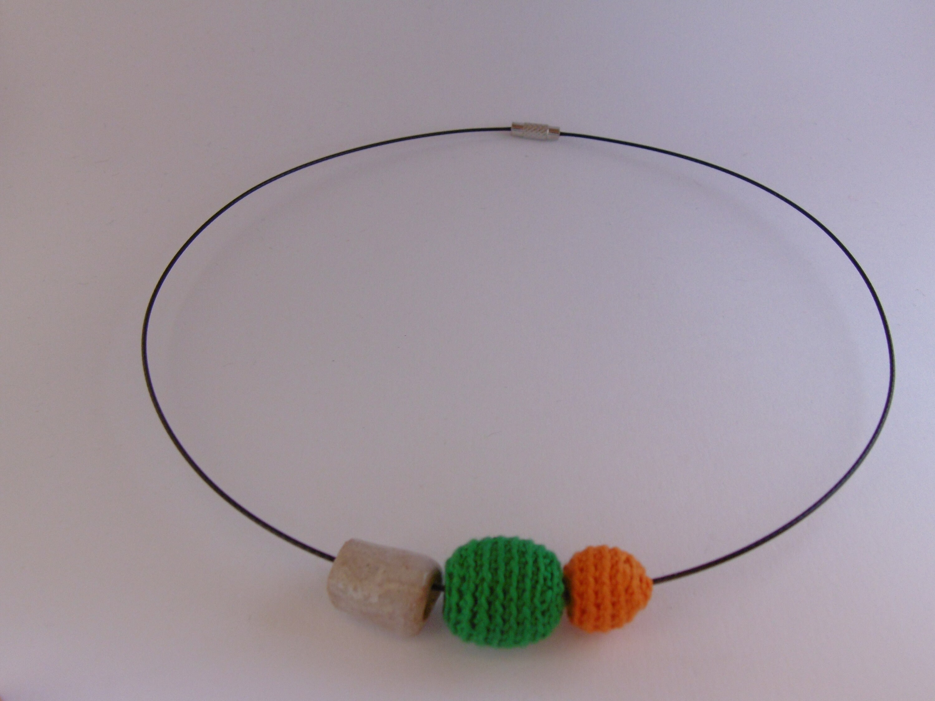 Crochet Ceramic Necklace Ceramic Beads Crochet Balls Modern - Etsy UK