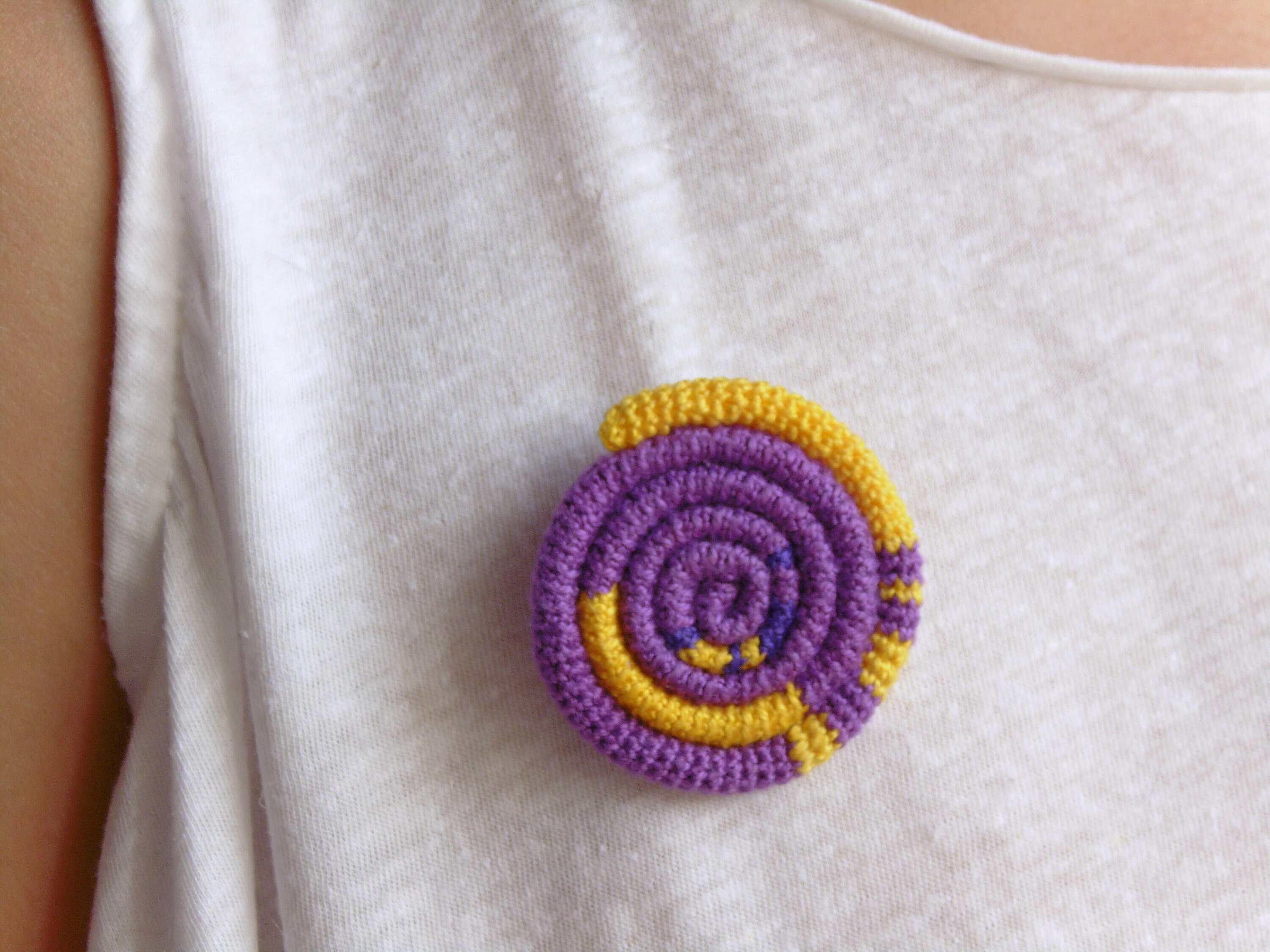 Spiral Crochet Brooch Amigurumi Brooch Crocheted Brooch - Etsy