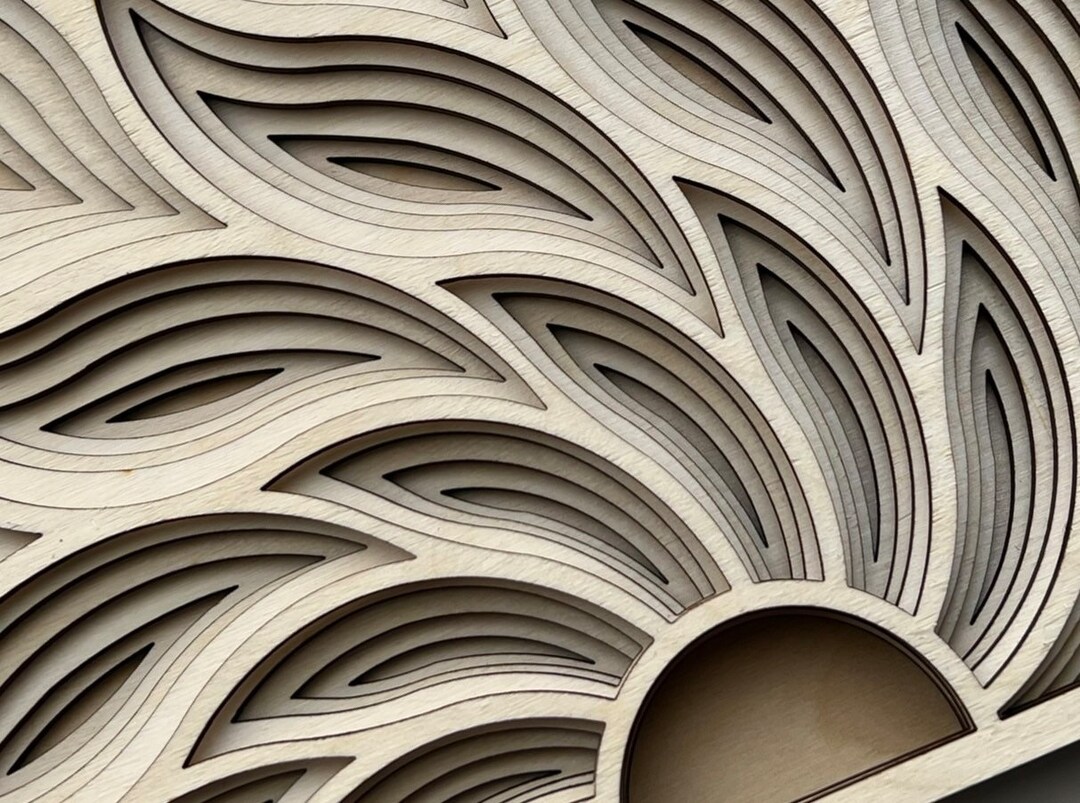 Layered Sunrise, Wood Mandala Sunrise, Laser Cut Sunrise, Multi-layered ...