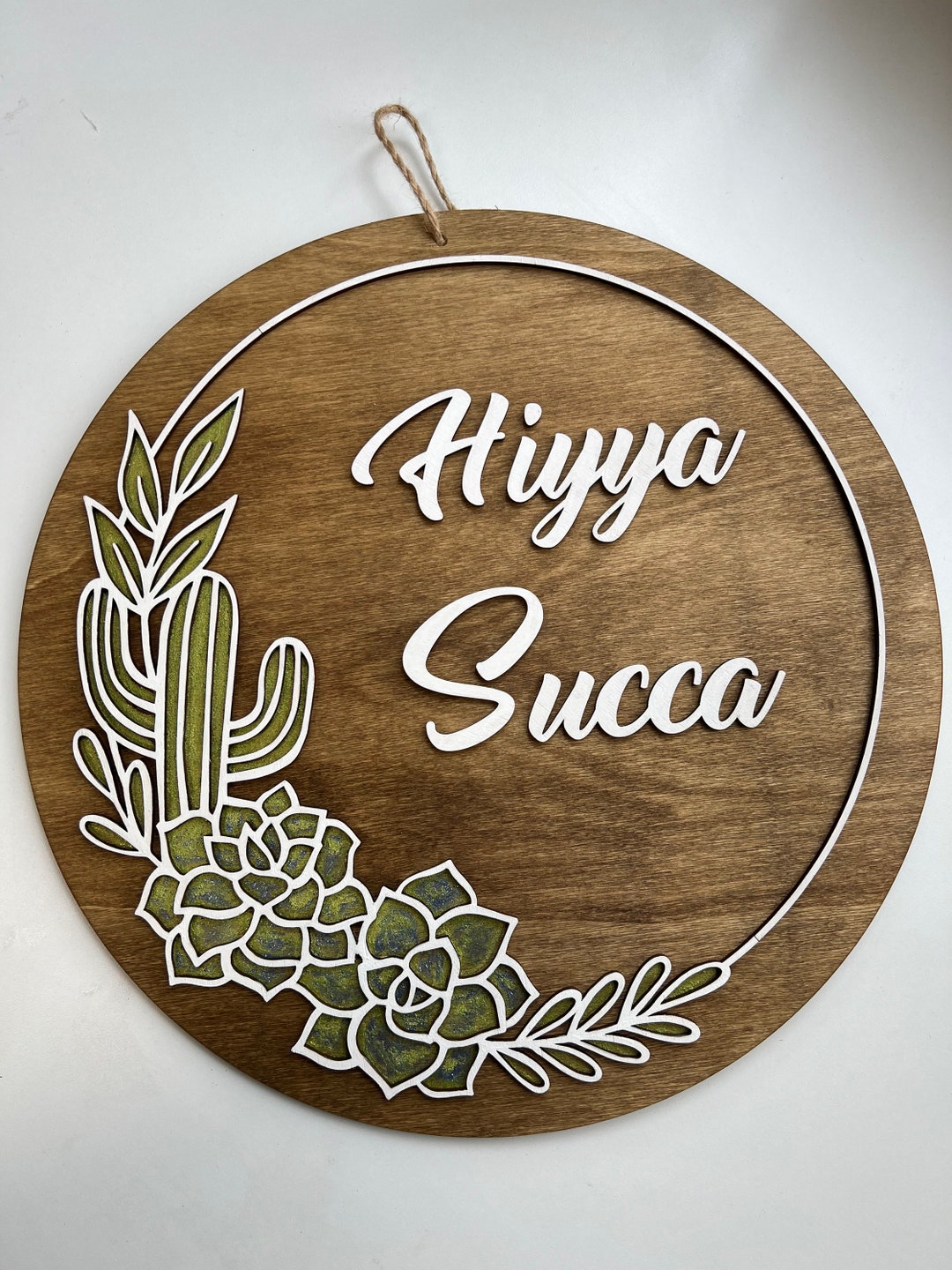 Hiyya Succa Door Sign, Succulent Door Round - Etsy