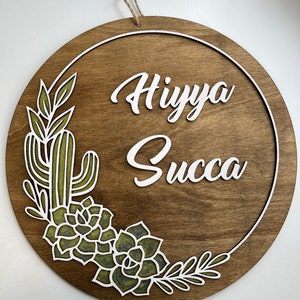 Hiyya Succa Door Sign, Succulent Door Round - Etsy