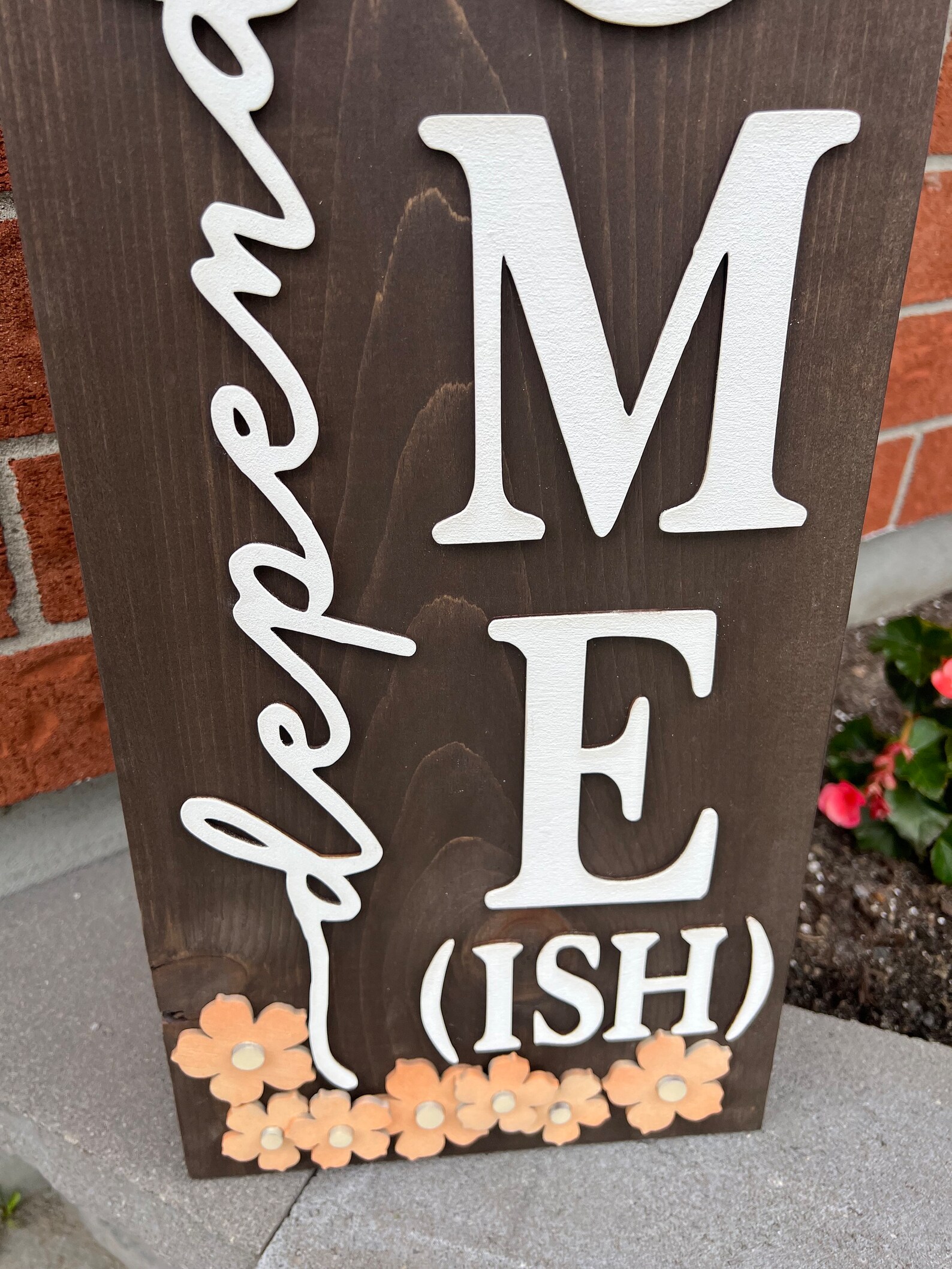 3D Welcome-ish Depends Who You SIGN for Front Door With Floral Pattern ...
