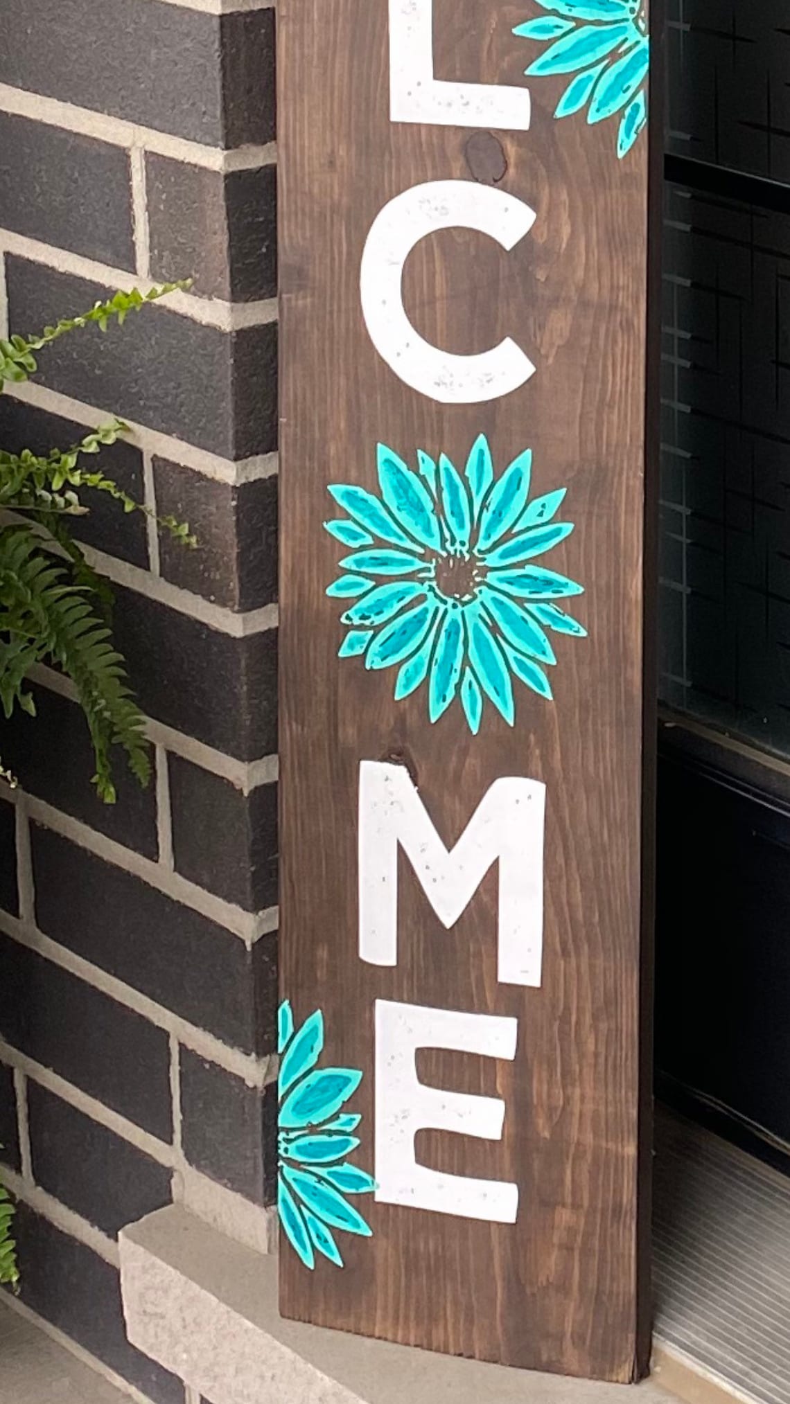 WELCOME SIGN With Teal Flowers Teal Welcome Sign Outdoor - Etsy