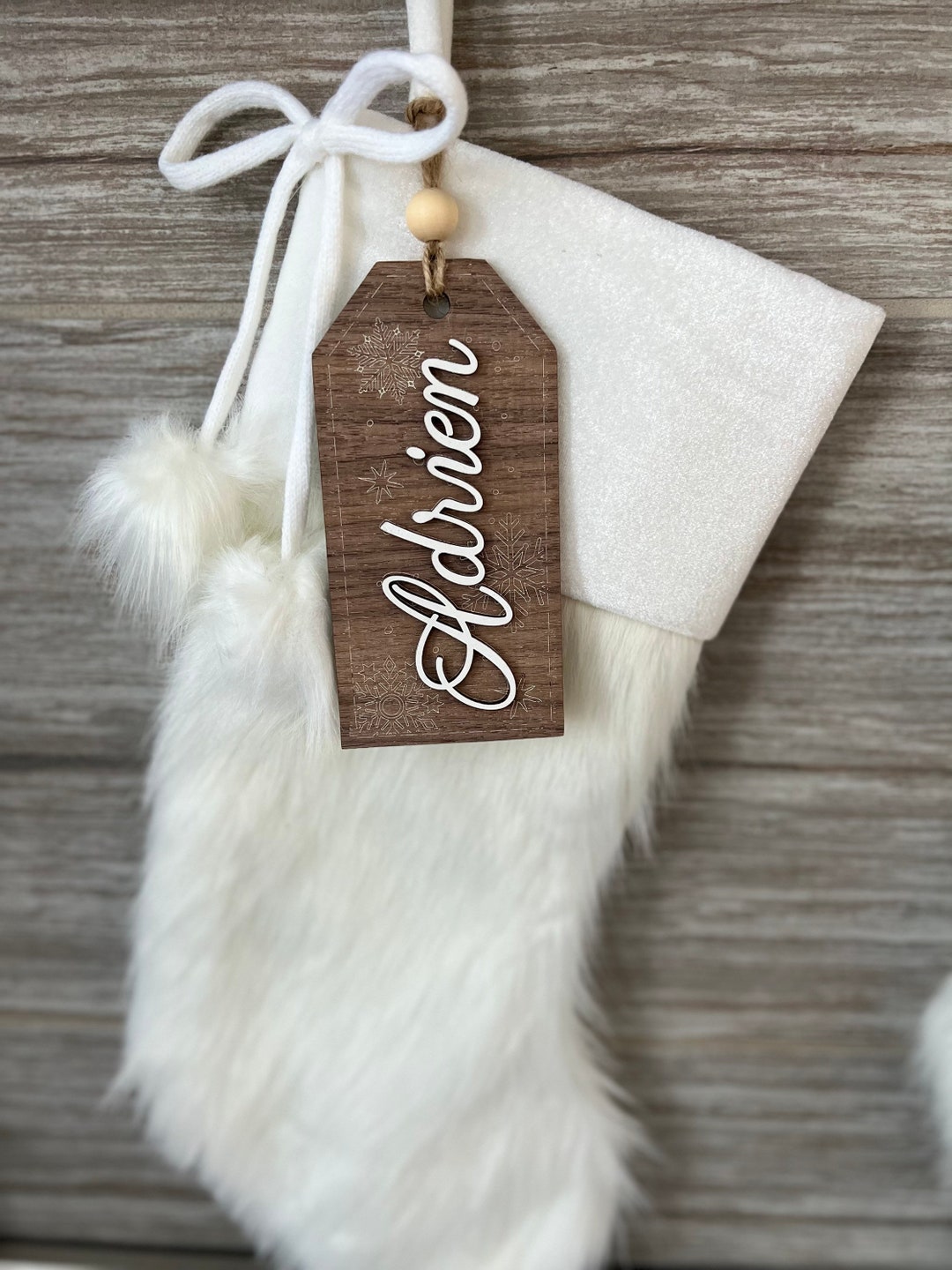 Wood Name Tags for Stocking, Personalized Stocking Tags, Stocking Tags ...