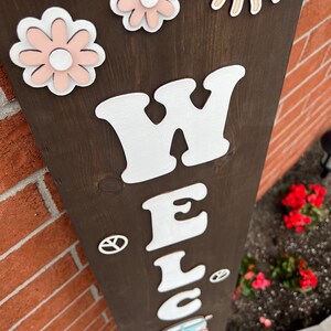 WELCOME SIGN for Front Door 70s Theme, Front Door Decor, Colorful ...