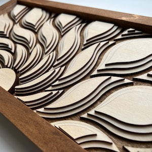 Mantle Sign, Layered Sunrise in Frame, Wood Mandala Sunrise, Laser Cut ...