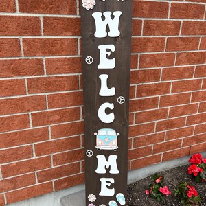 WELCOME SIGN for Front Door 70s Theme Front Door Decor - Etsy