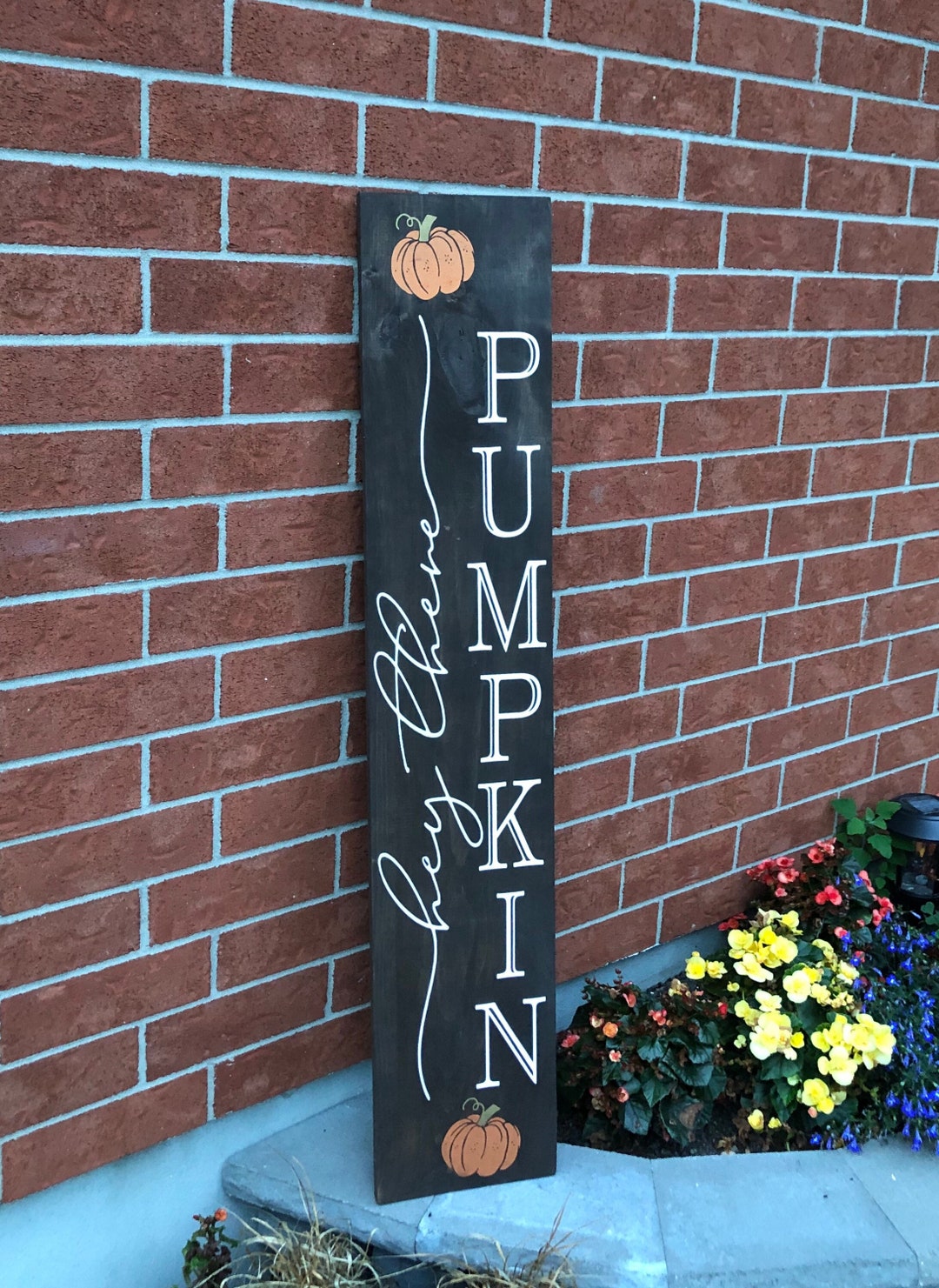 WELCOME SIGN - Hey There Pumpkin, Colorful Porch Sign, Porch Sign With ...